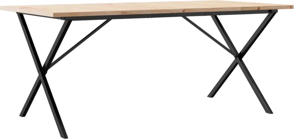 Jídelní stůl s X rámem 180 x 90 x 75,5 cm borové dřevo a ocel 3282766