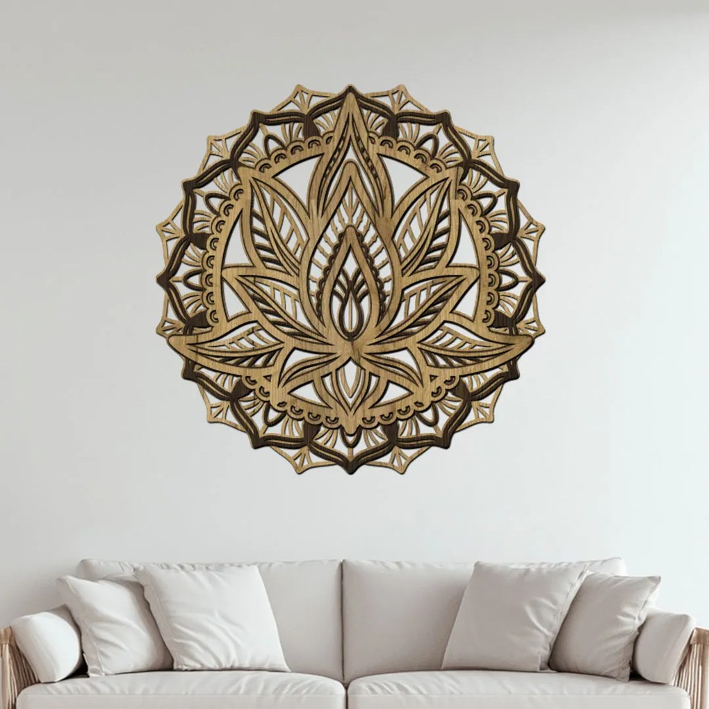 dřevo života Dřevěná vrstvená mandala KVĚT VĚČNOSTI Zvolte rozměr (cm): 60x60, Zvolte barvu dekoru: Dub sunoma-Ořech-Wenge