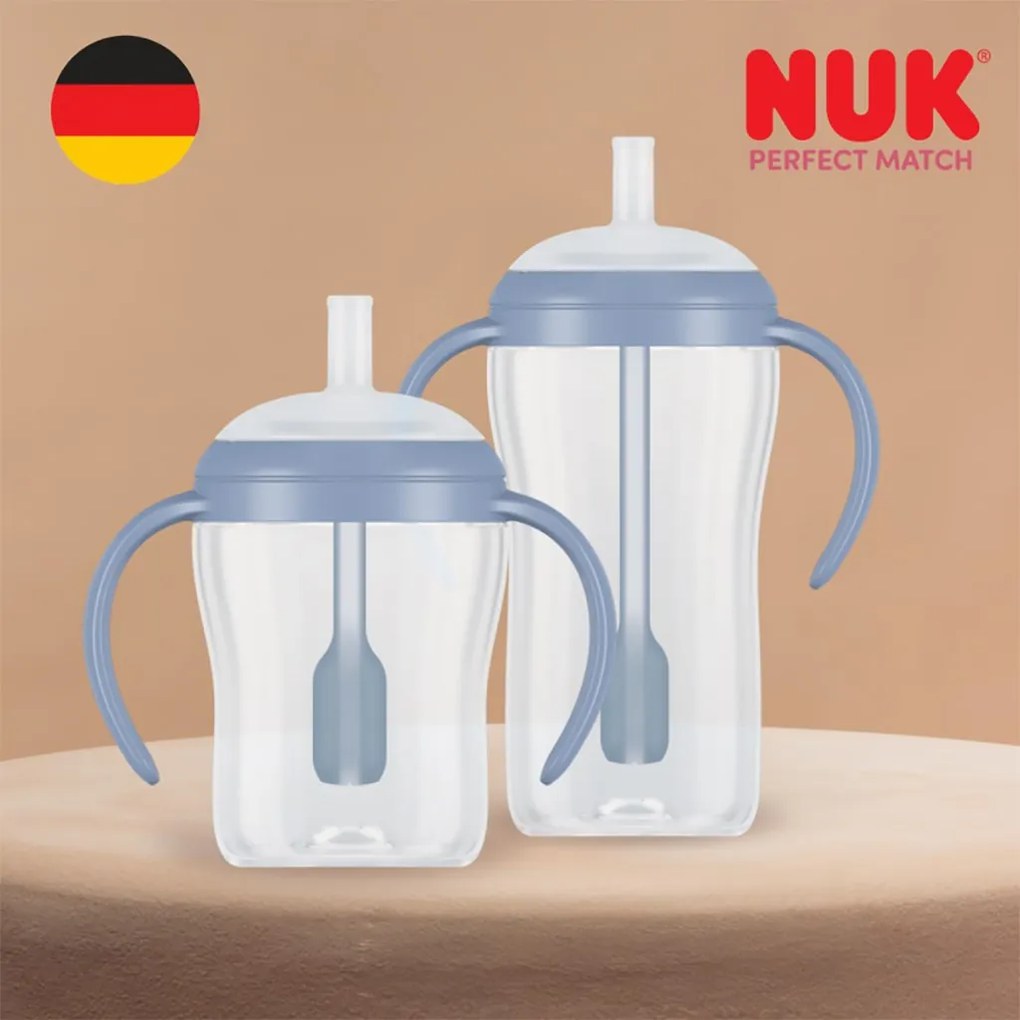 Kojenecká láhev NUK Perfect Match na učení s brčkem PENGUIN 260 ml