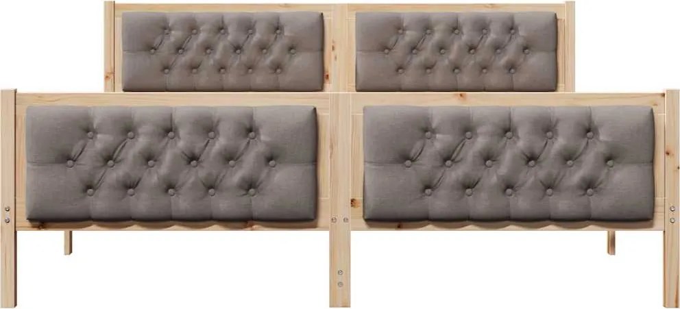 Rám postele s čelo Taupe 180 x 200 cm Masivní borové dřevo 3394276