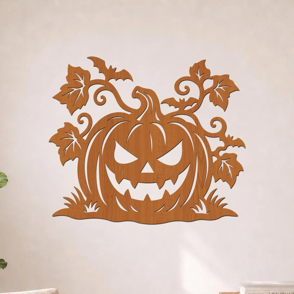 dřevo života Halloween dekorace na zeď - Strašidelná dýně Zvolte rozměr šxv (cm): 40x34, Zvolte barvu dekoru: Černá