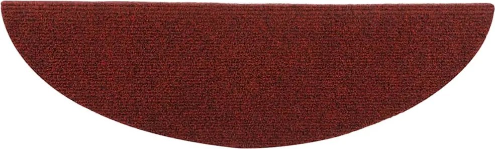 Schodové rohože samolepicí 10 ks 56 x 17 x 3 cm vínově červené půlkulaté 149683