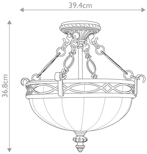 Feiss FE-DRAWING-ROOM-SFC - Přisazený lustr DRAWING ROOM 2xE27/60W/230V