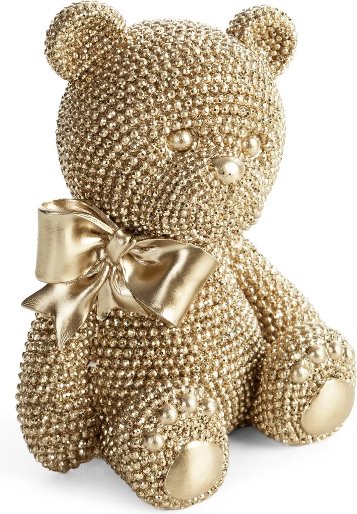 DEKORAČNÍ SOŠKA BEAR 10X13 CM ŠAMPAŇSKÁ