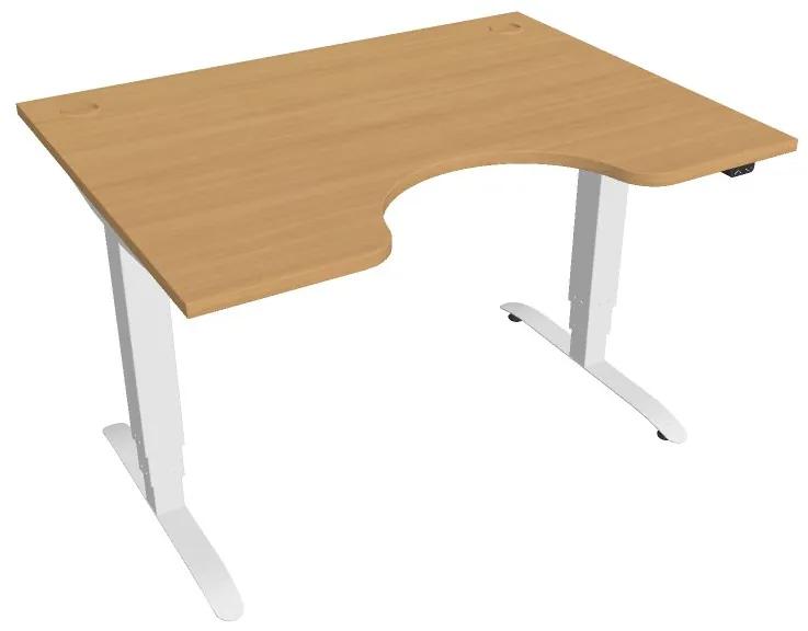 Hobis Motion Elektr. nastavitelný stůl 120x90 - HOBIS ERGO MOTION MSE 3 1200 Dekor stolové desky: buk, Barva kovové podnože: bílá