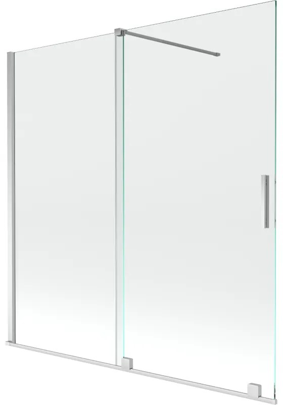 Mexen Velar, 2-křídlová posuvná vanová zástěna 160 x 150 cm, 8mm čiré sklo, chromový profil, 896-160-000-01-01