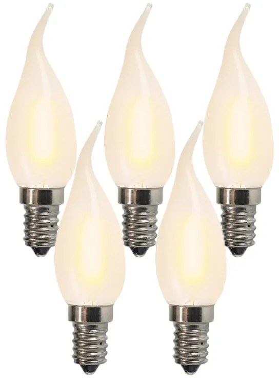 Sada 5 LED matných žárovek E14 BXS35 1W 100 lumenů 2200K