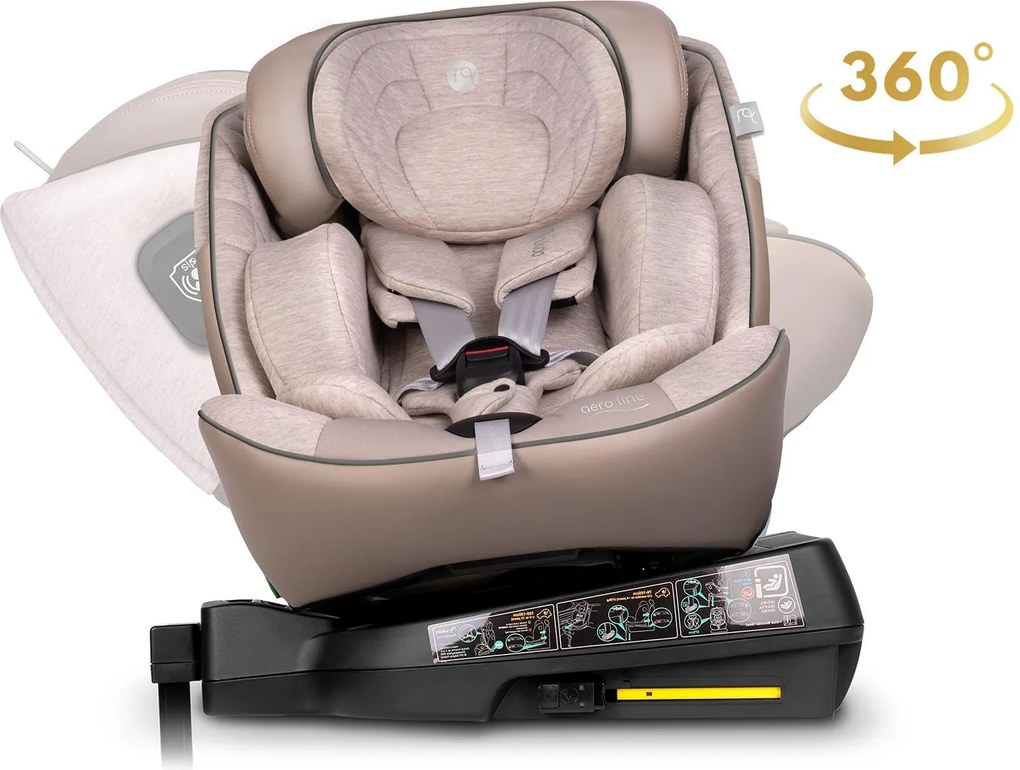 Autosedačka Aero Line, ISOFIX,0-36 kg, béžová | Nukido
