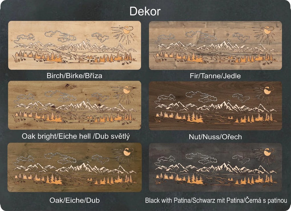 Li-Go "Bezděz" světelný obraz 230V 100x50 cm provedení povrchu: dub světlý