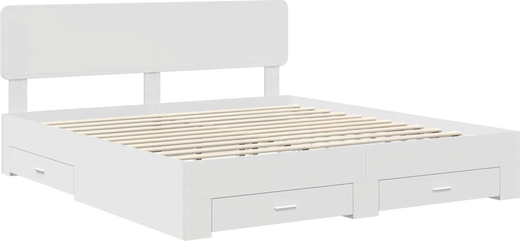 Rám postele se zásuvkou Bílá 180 x 200 cm Kompozitní dřevo 3412339