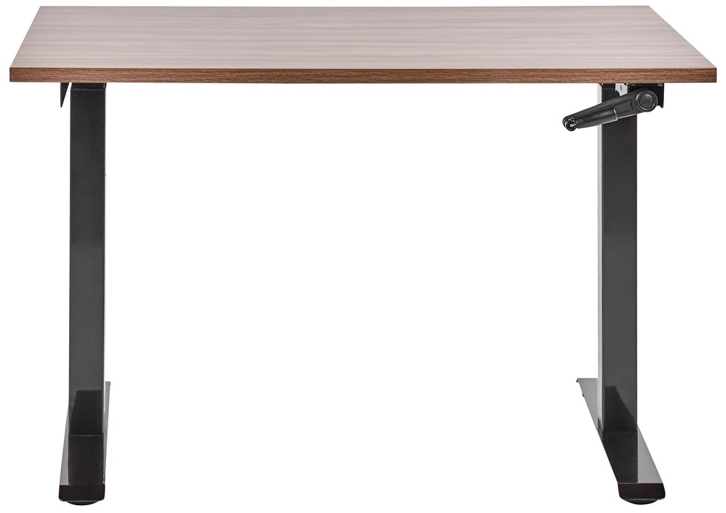 Manuálně nastavitelný psací stůl 120 x 72 cm tmavé dřevo/černý DESTINES Beliani