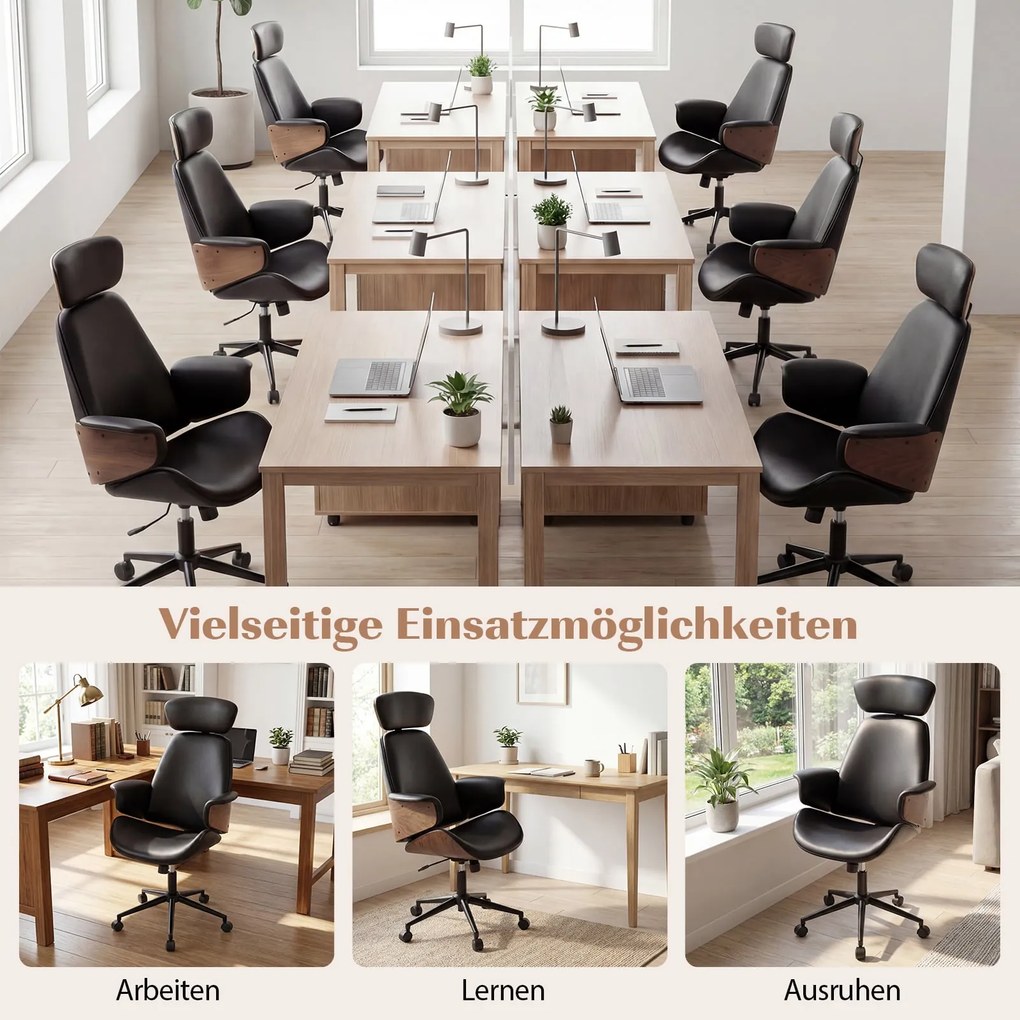 Costway Ergonomická kancelářská židle se zakřivenými područkami a opěradlem