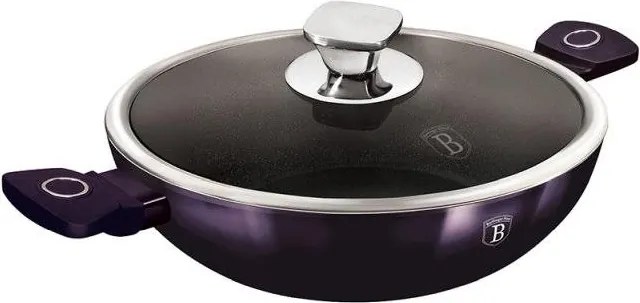 Berlingerhaus wok pánev s titanovým povrchem 30 cm purple eclipse collection