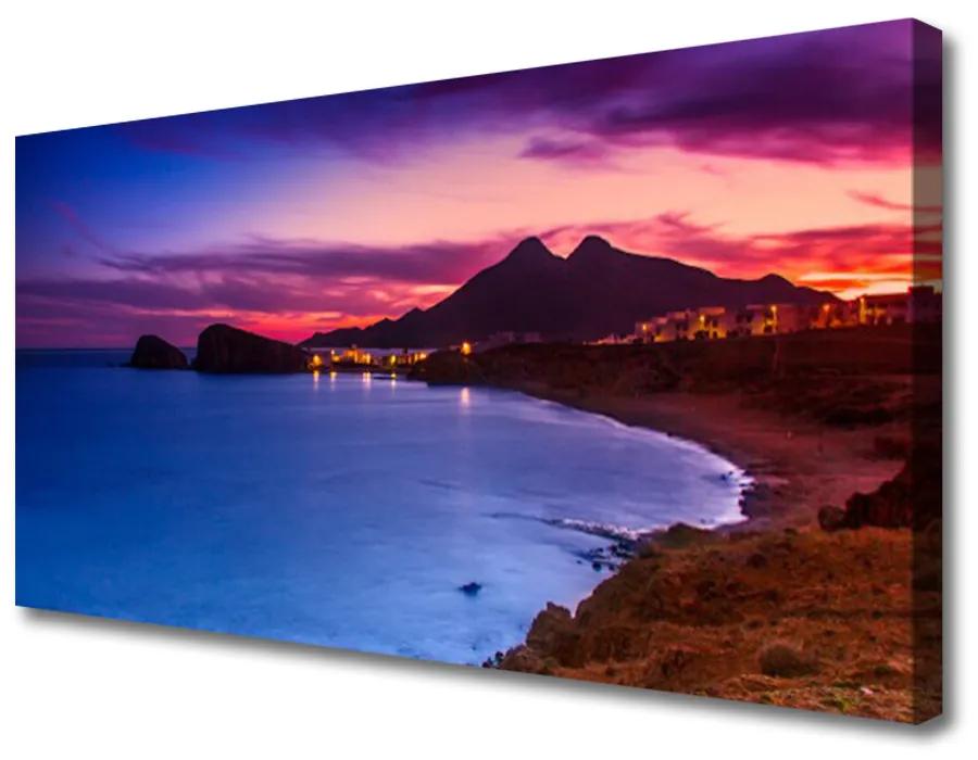 Obraz na plátně Moře Pláž Hory Krajina 140x70 cm