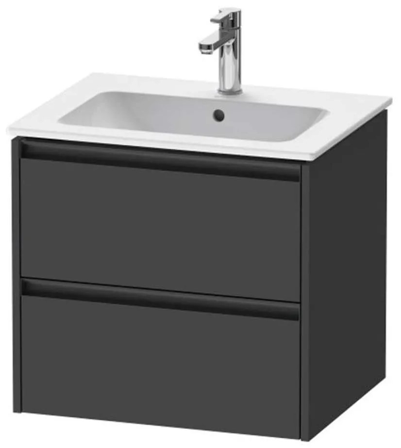 Duravit Ketho.2 - Umyvadlová skříňka 55x61x48 cm, 2 zásuvky, grafit mat K25262049490000