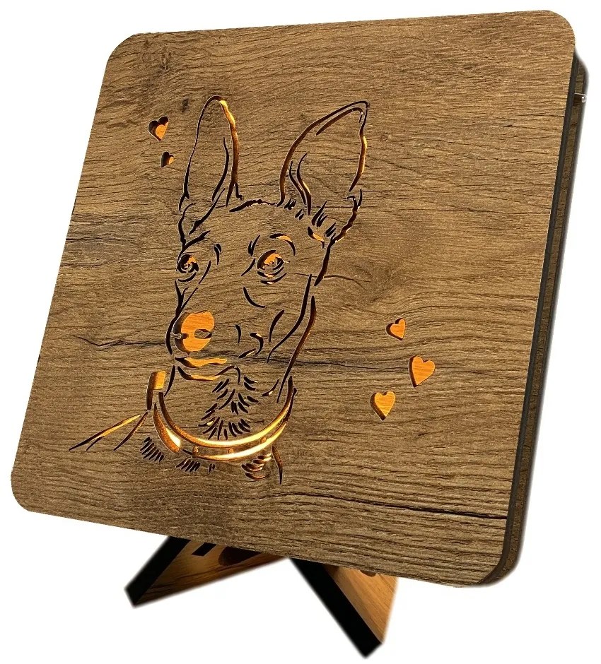 Li-Go "Faraonský pes" lampa 19x19cm provedení povrchu: ořech