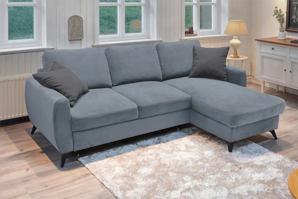 XXXLutz ROHOVÁ ROZKLÁDACÍ POHOVKA, kov, textil, kompozitní dřevo, šedá MID.YOU - Online Only sedačky - 000694010108