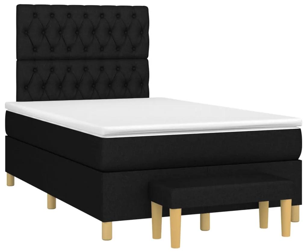 Box spring postel s matrací černá 120x190 cm textil,  3270427