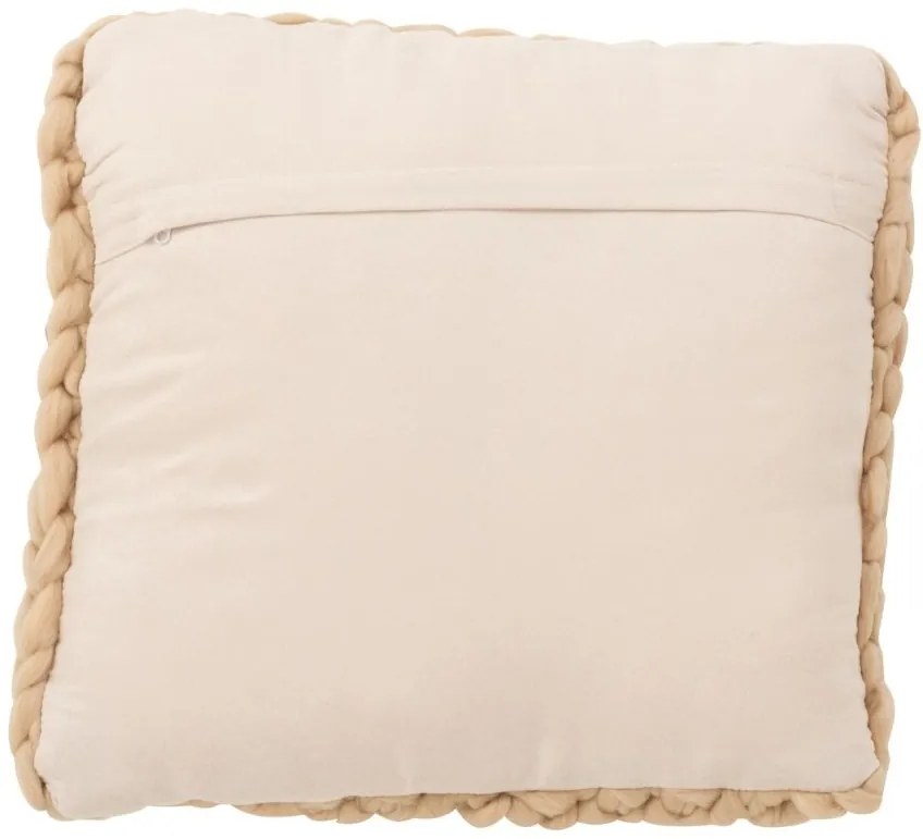 Béžový pletený polštář J-line Caruso 40 x 40 cm