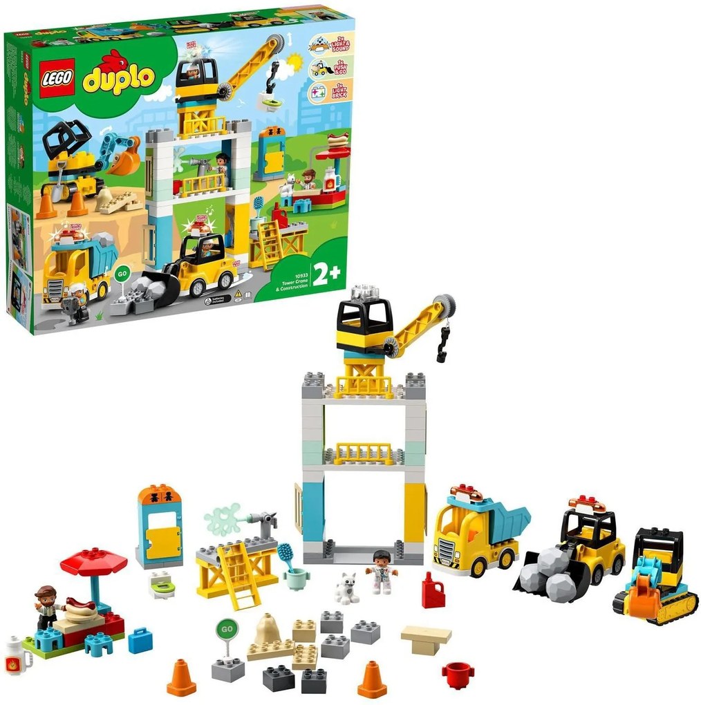 Lego stavebnice lego duplo 10933 stavba s věžovým jeřábem