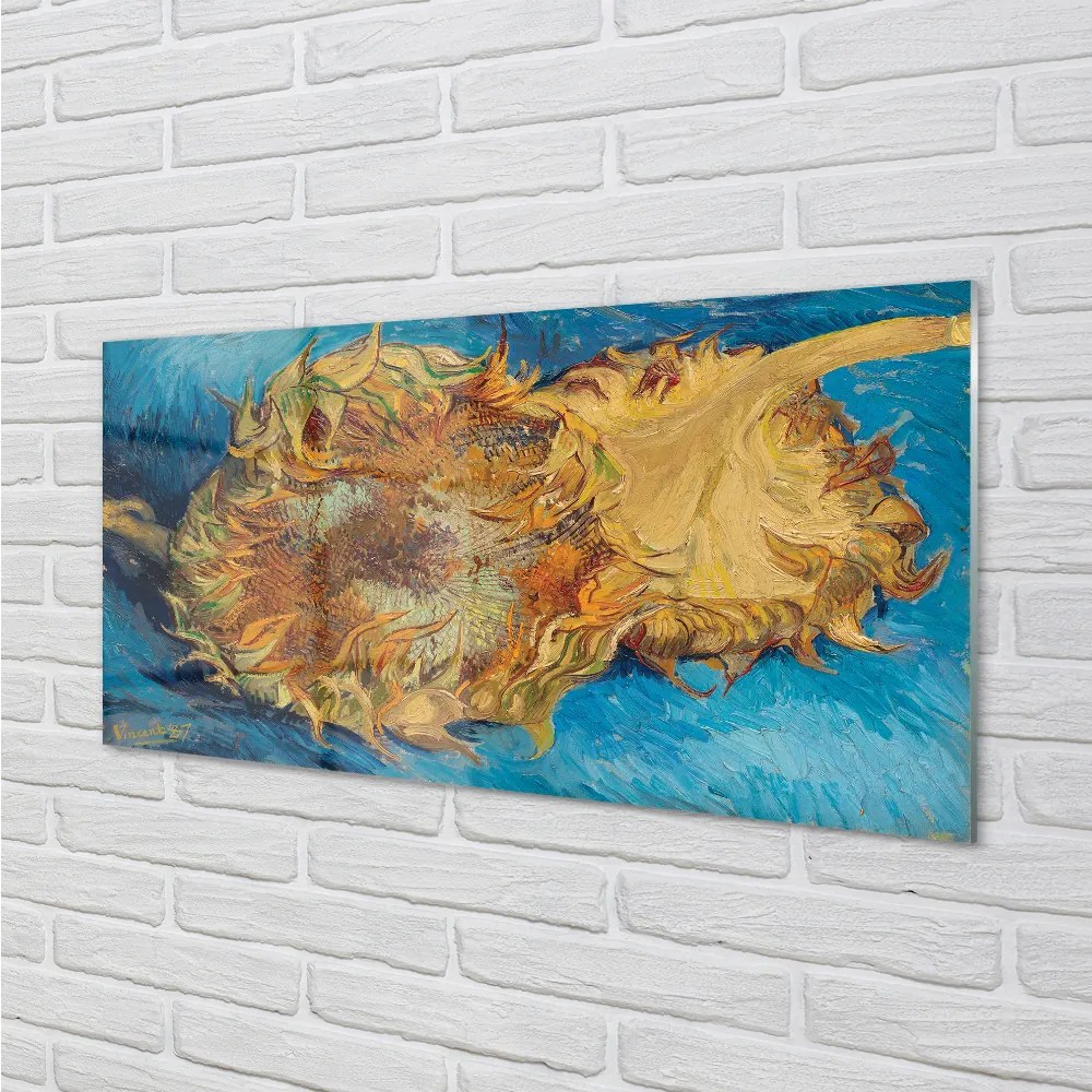 Skleněný panel Umění květiny slunečnice 100x50 cm