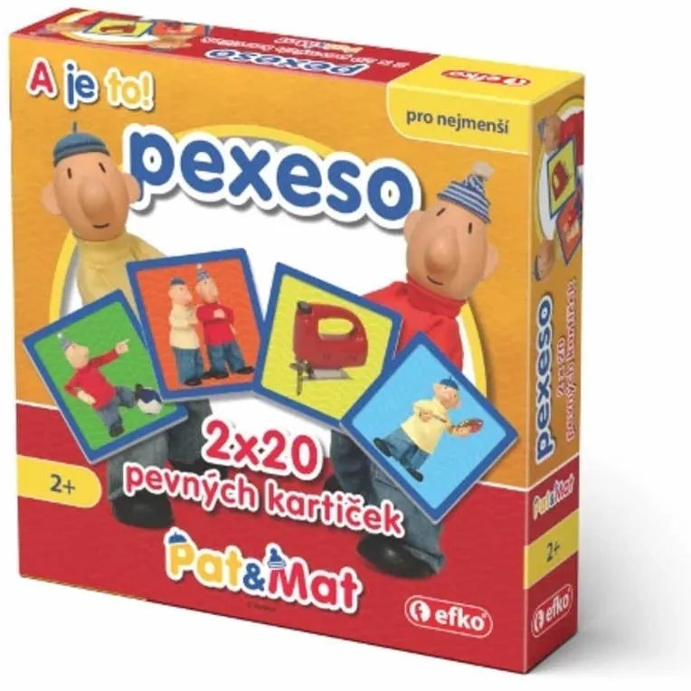EFKO HRA Baby pexeso v krabičce Pat a Mat 20 dvojic *SPOLEČENSKÉ HRY* ef88424