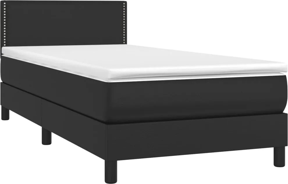 Box spring postel s matrací černá 90x190 cm umělá kůže 3141035