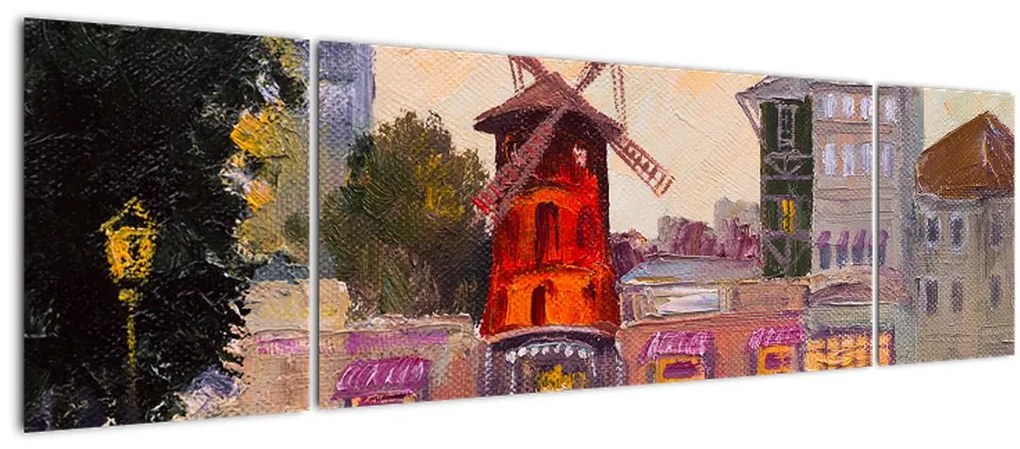 Obraz - Moulin rouge, Paříž, Francie (170x50 cm)