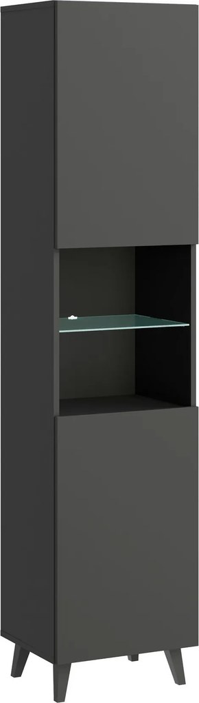 XXXLutz VITRÍNA, černá, 40/170/31,5 cm P & B - Kredence a vitríny - 002778011002