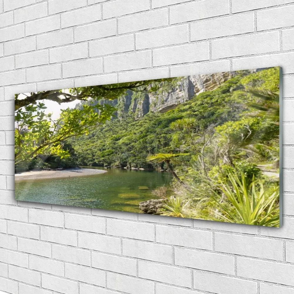akrylový obraz Jezero Příroda 125x50 cm