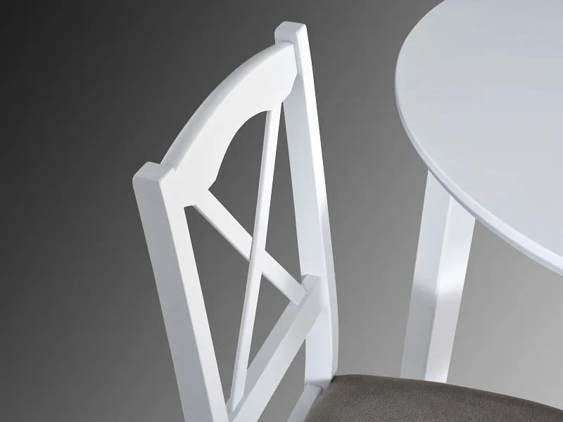 Jídelní židle Nora Výběr potahu: 8 šedá látka, Výběr dřeva: Bílá