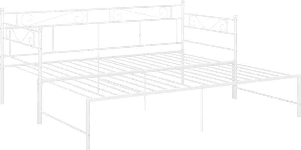 Rám vysouvací postele/pohovky bílý kovový 90 x 200 cm 324771