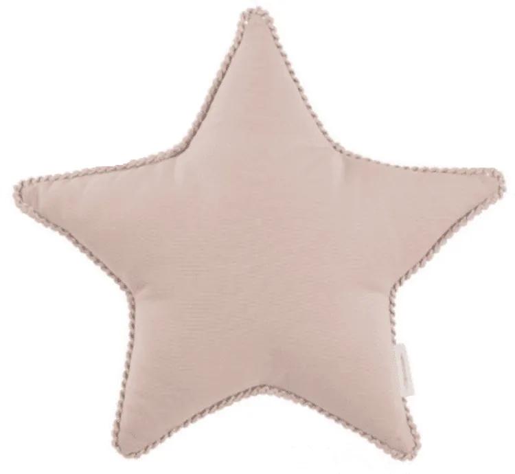 Mini Boho polštář hvězda s bublinkami pudrově růžová 38 cm