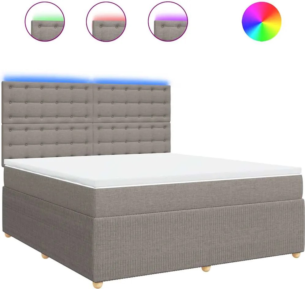 Box spring postel s matrací taupe 180x200 cm textil 3294453