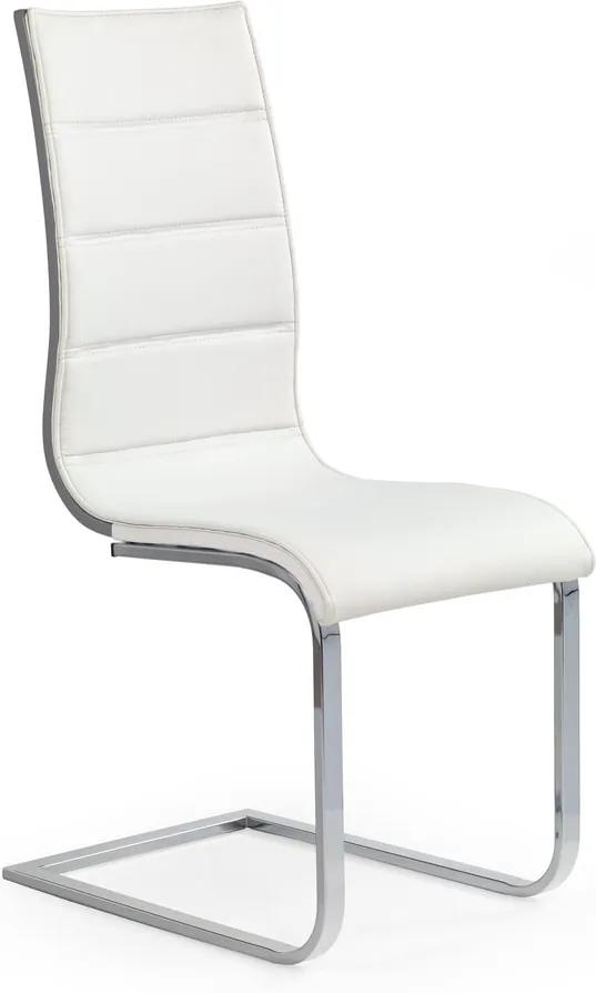 Halmar Jídelní židle K104, bílá/šedá, eko kůže