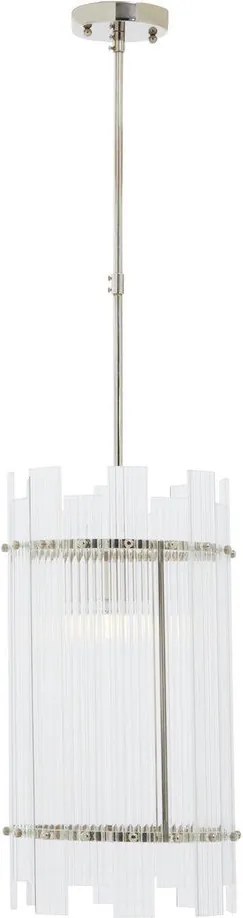 Kovové závěsné svítidlo ve stříbrné barvě se skleněným stínidlem ø 27 cm Ritz – Premier Housewares