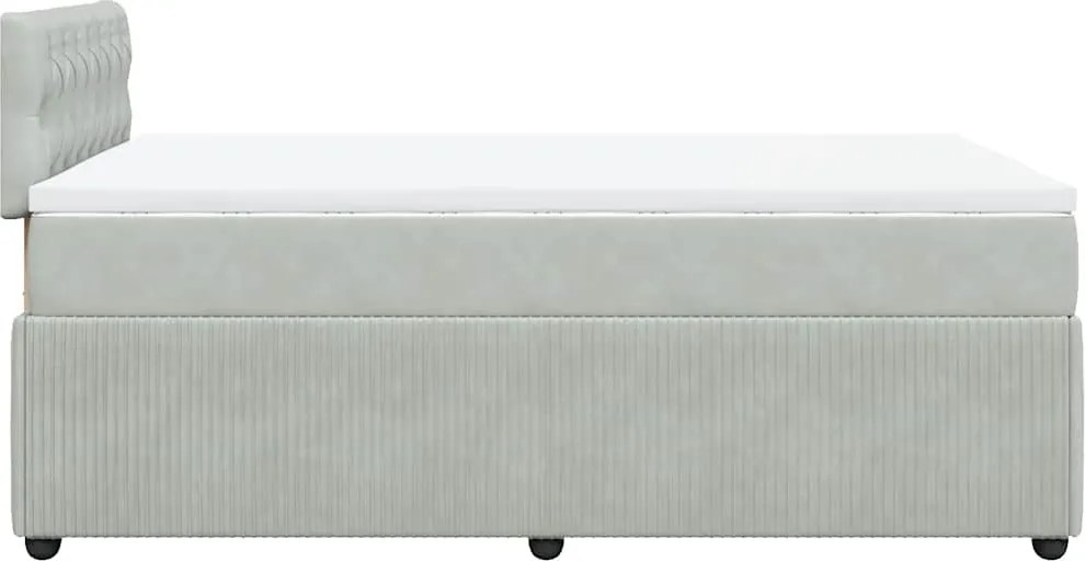 Box spring postel s matrací světle šedá 120x190 cm samet 3289992
