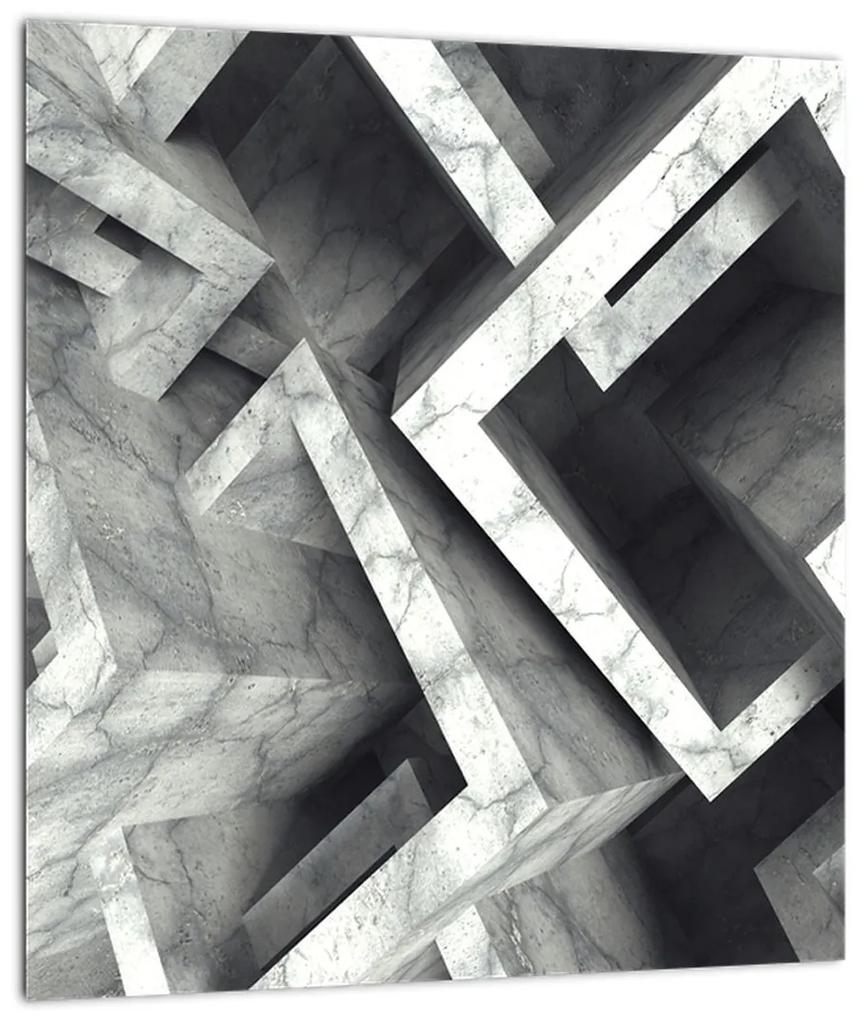 Abstraktní obraz krychlí (30x30 cm)