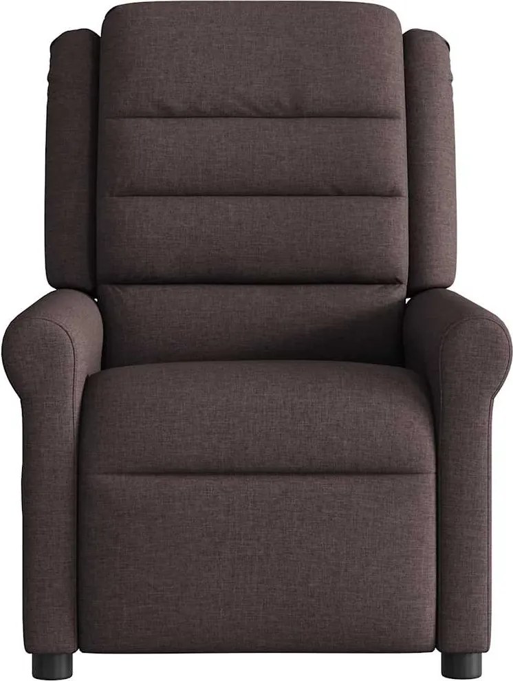 Elektrické polohovací křeslo tmavě hnědé textil 3303299