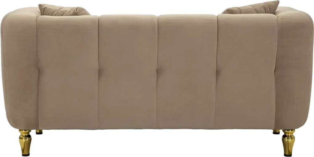 Dvoumístná pohovka Alma 155 cm taupe/zlatá