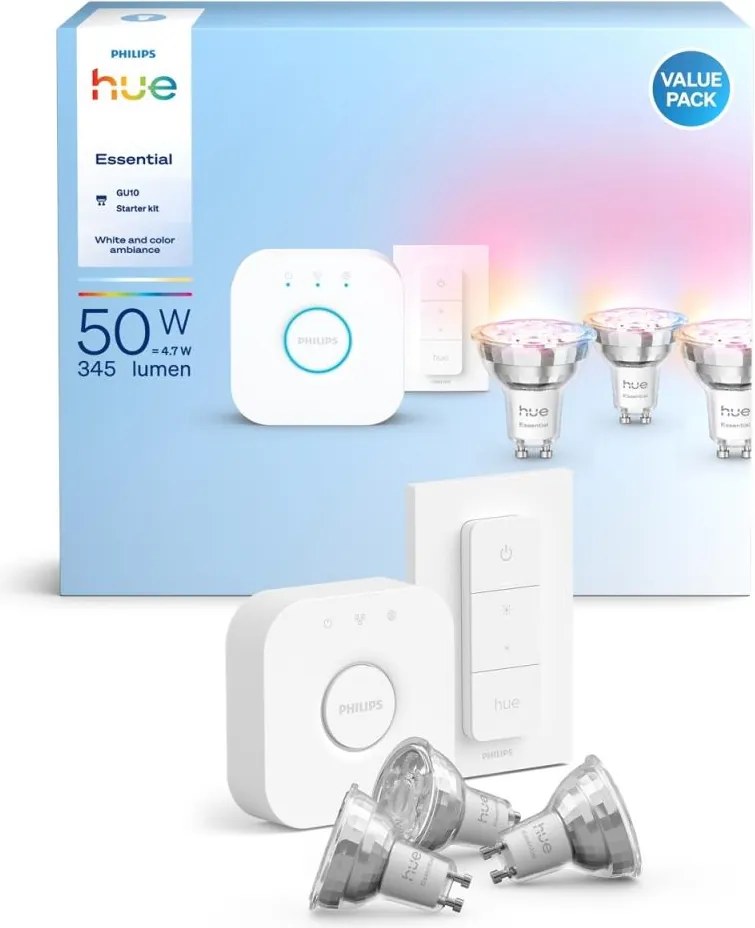 Základní sada Philips Hue WACA 3xGU10/4,7W 2200-6500K + Hue bridge