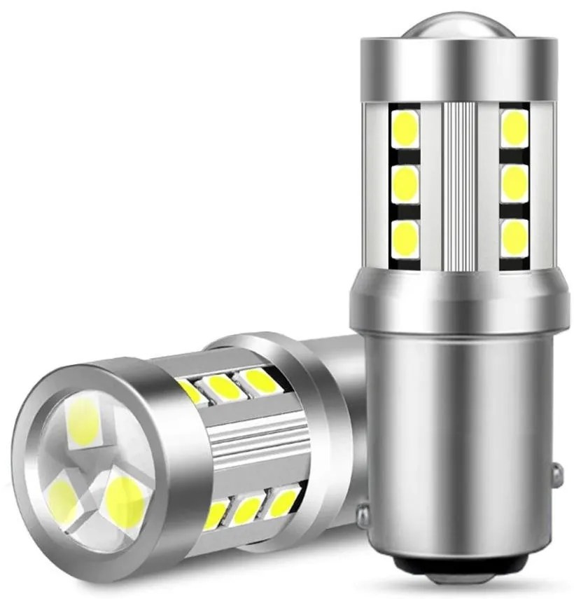Led autožárovka sefis led žárovka p21/5w bay15d 15smd 3,5w bílá