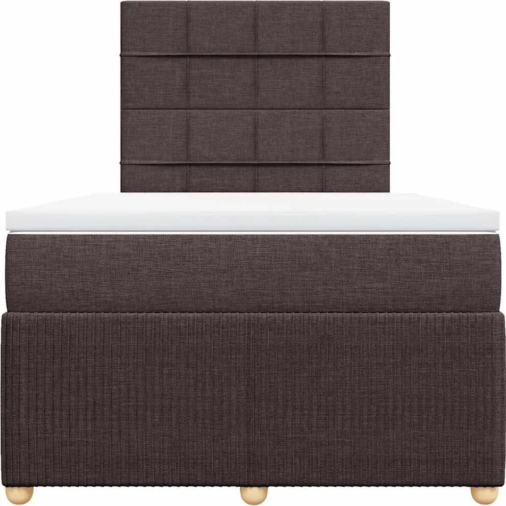 Box spring postel s matrací tmavě hnědá 120x200 cm textil 3292026