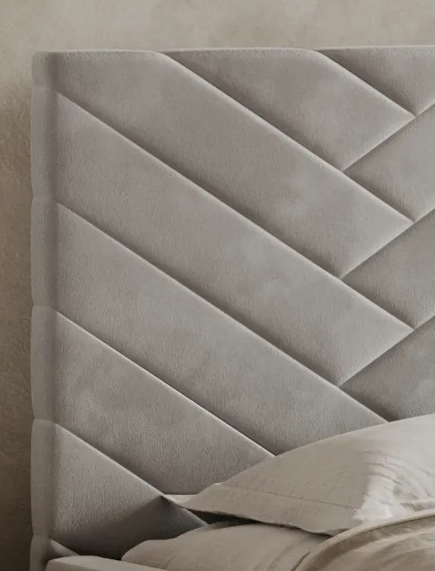 Postel TRIEST 160x200 světlešedá s úložným prostorem