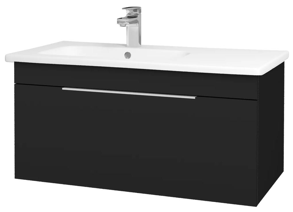 Dřevojas Koupelnová skříň ASTON SZZ 90 Varianta: N01 Bílá lesk / Úchytka T02 / D16 Beton tmavý