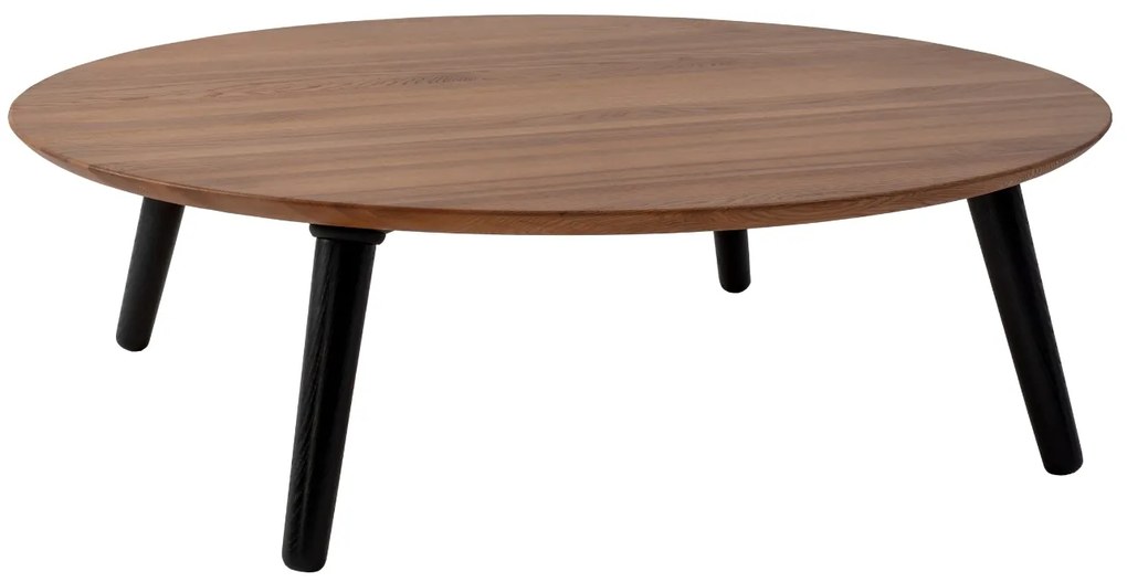 Dřevěný konferenční stolek RAGABA CONTRAST SLICE 100 cm s černou podnoží