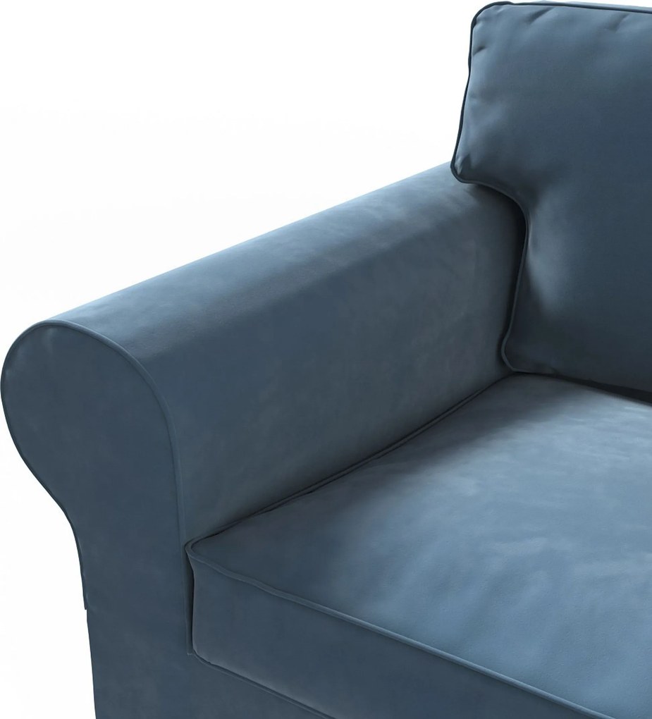 Potah na pohovku IKEA Ektorp 2-místná rozkládací NOVÝ MODEL 2012 barva modrá látka lesklé, sametová