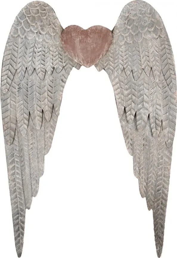 Zinková antik nástěnná dekorace andělská křídla Wings Angel - 79*6*113 cm