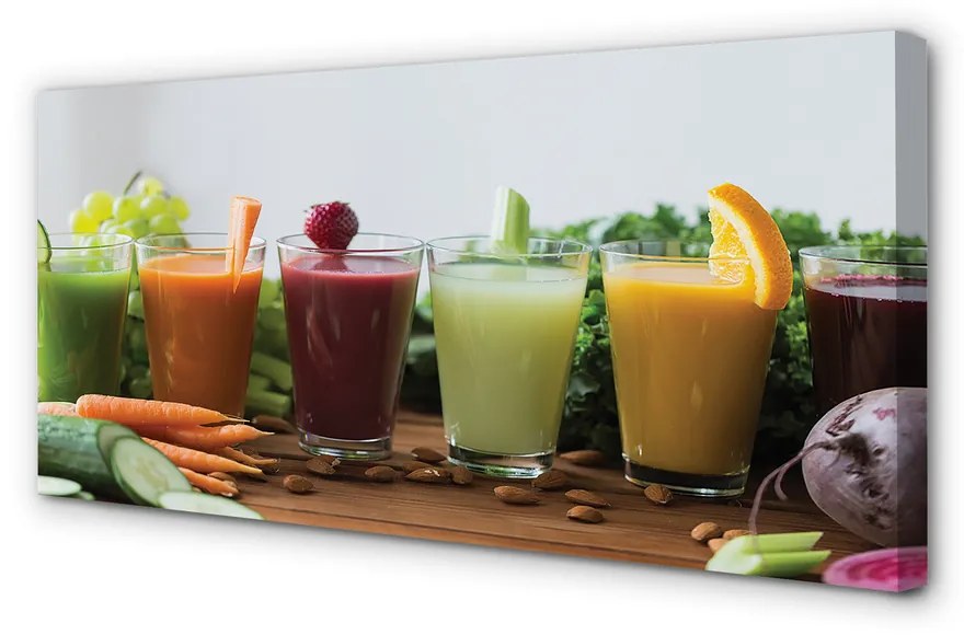 Obrazy na plátně Zeleninové, ovocné koktejly 100x50cm
