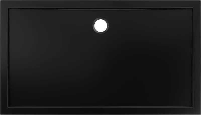 Mexen, Mexen Flow obdélníková sprchová vanička slim 160 x 70 cm, černá matná, 46R707016